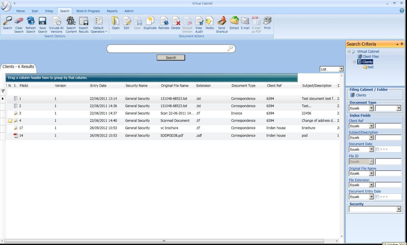 Virtual cabinet document management - Scanning and Data Solutions Limited